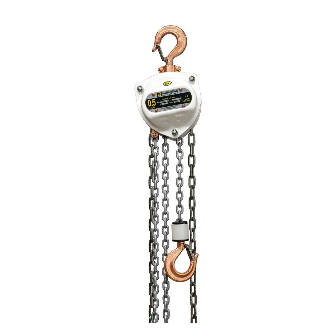 OZ Lifting Spark Resistant Chain Hoist, 2 ton capacity, 15ft lift